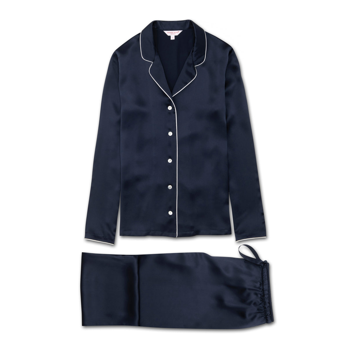 Women's Silk Satin Pyjamas - Navy | 88SHEEP